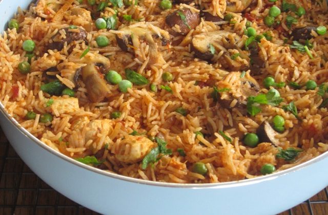 Riz basmati au poulet et aux champignons – Maison